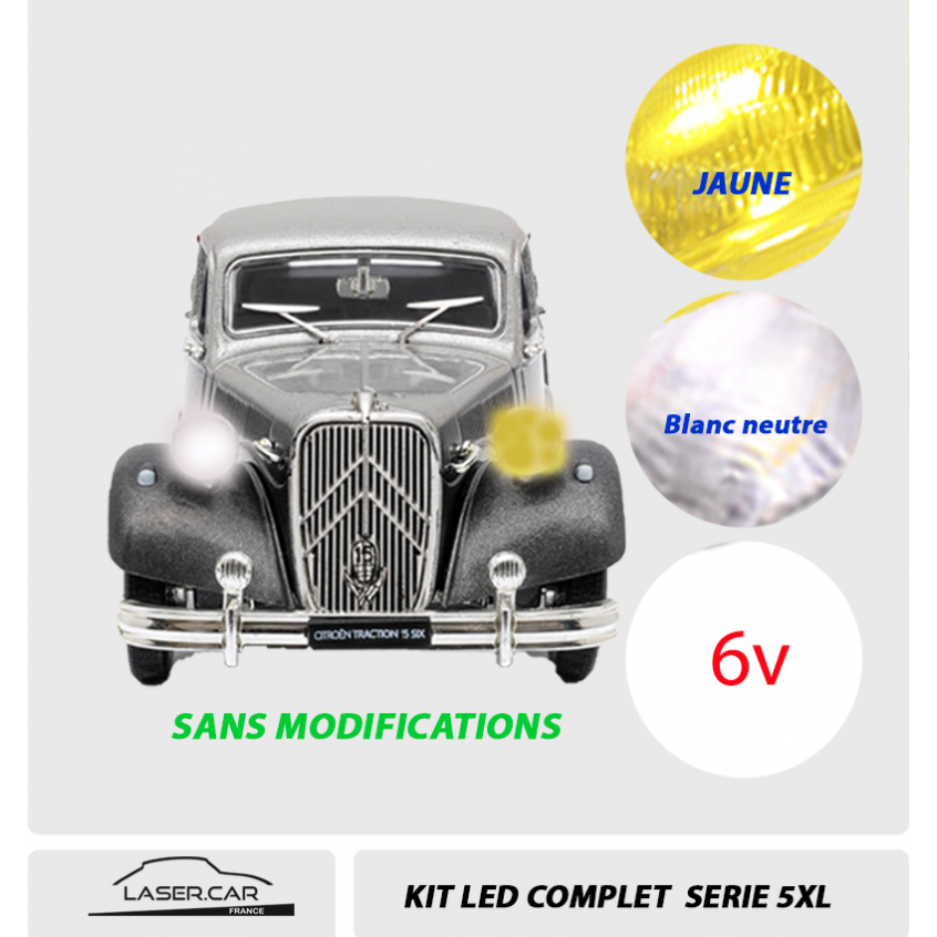 Kit LED 6V pour traction, équipement des phares, veilleuses, Stop ...