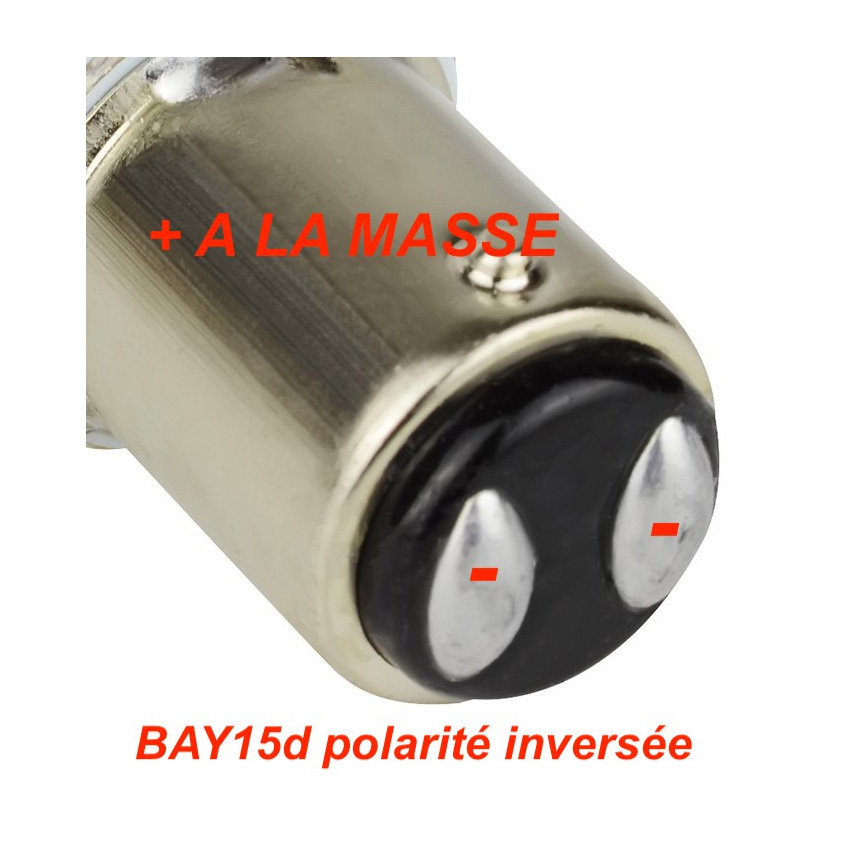 LED BAY15D, P21/5W, 1157 6V 12V INVERTED GROUND, LAMPE STOP 6v,12v ...